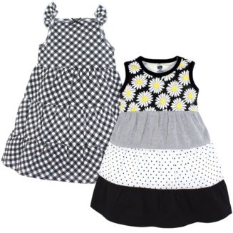 Hudson Baby Big Girls Hudson Cotton Dresses,2pck Black Daisy - Macy's