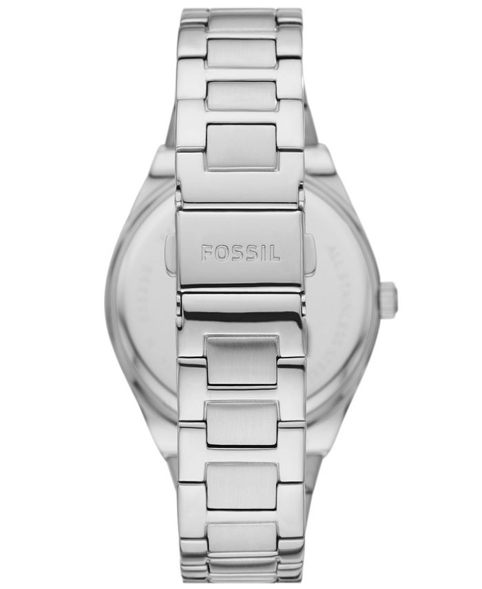 Fossil Women's Scarlette Three-Hand Date Silver-Tone Stainless Steel ...