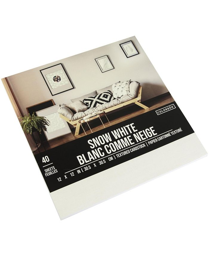 Colorbok Textured Cardstock Pad 12"X12" 40/Pkg-Snow White - Macy's