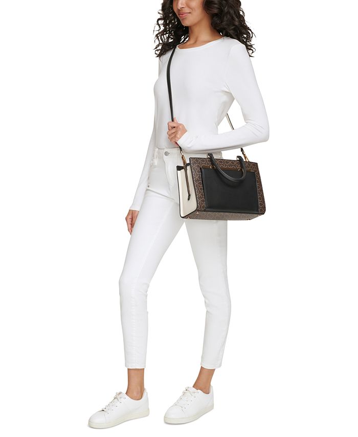 Calvin Klein Astrid Signature Colorblocked Triple Compartment ...