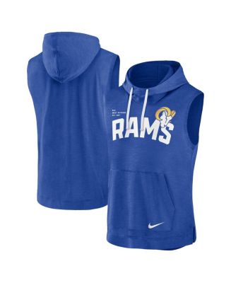 Men's Nike Heather Royal Los Angeles Rams Sleeveless Pullover Hoodie ...