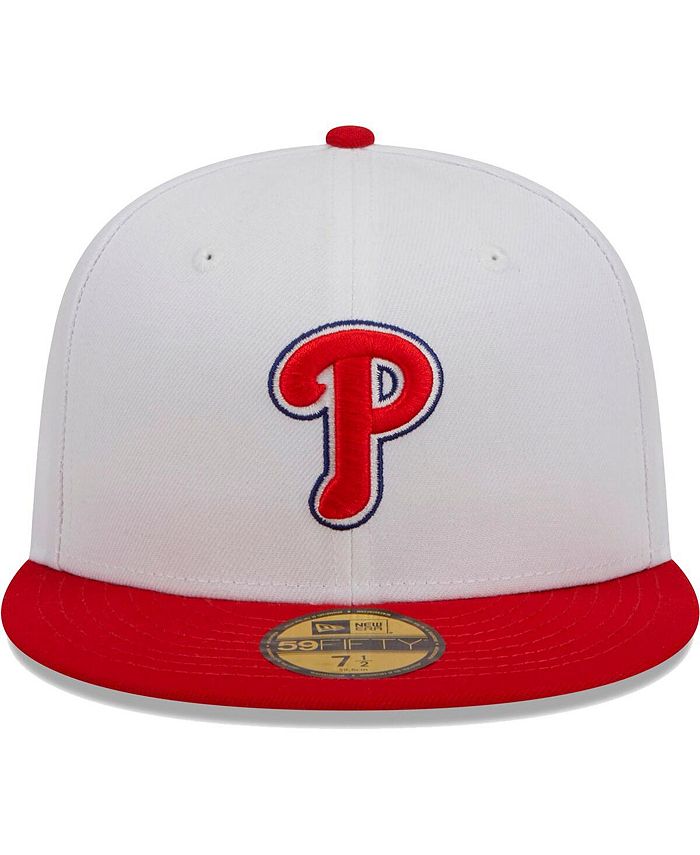 New Era Men's White, Red Philadelphia Phillies Optic 59FIFTY Fitted Hat ...