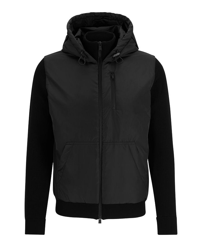 Hugo Boss Men's Mixed Structure Zip-Up Knitted Jacket - Macy's