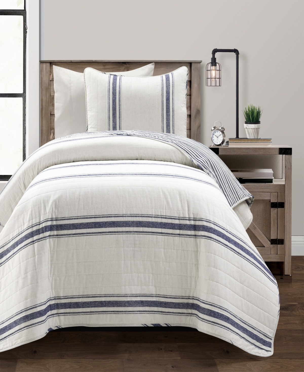 Click here for Lush Decor Farmhouse Stripe Reversible Cotton 2-Pi... prices