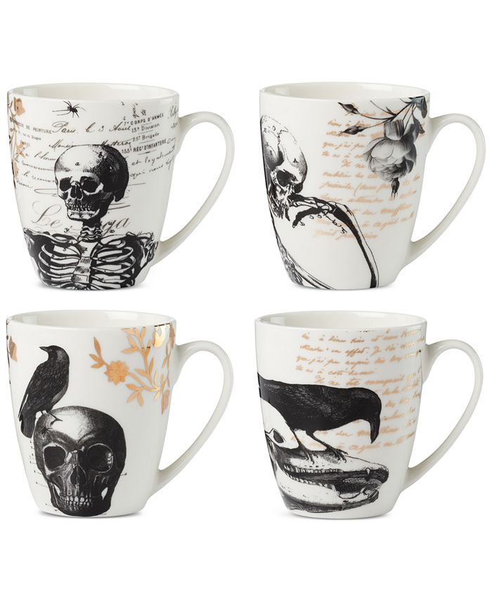 Lenox Vintage Gold Halloween Mugs, Set of 4 - Macy's