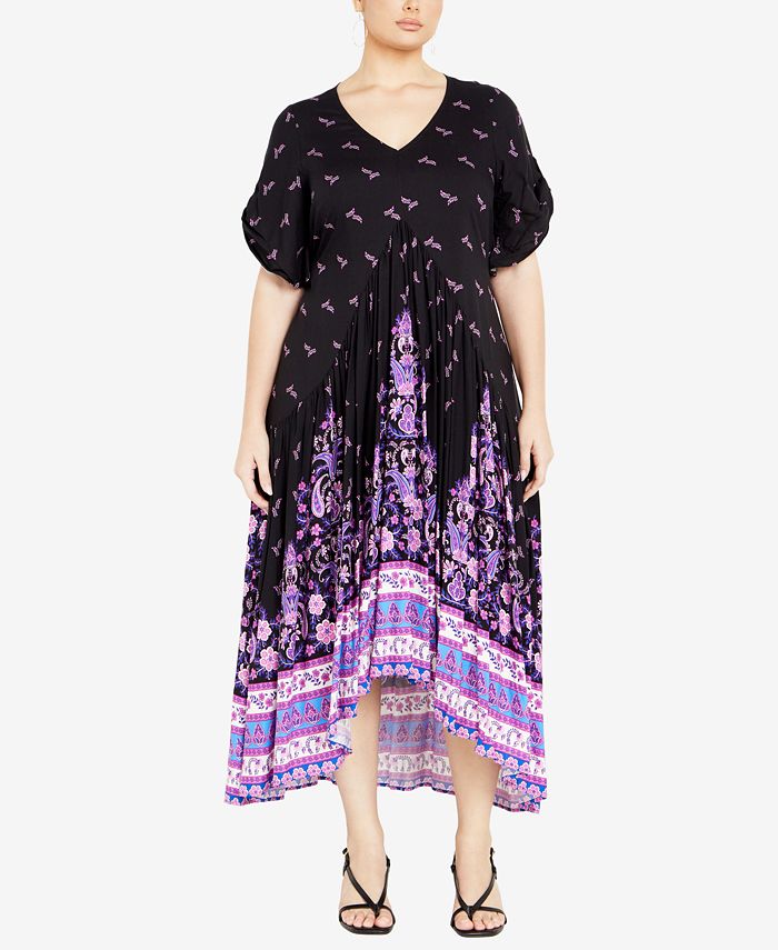 Avenue Plus Size Val Placement Maxi Dress - Macy's