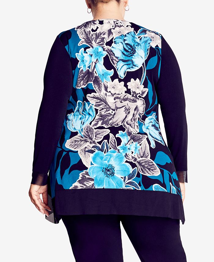 AVENUE Plus Size Chelsea Zip Front Top - Macy's