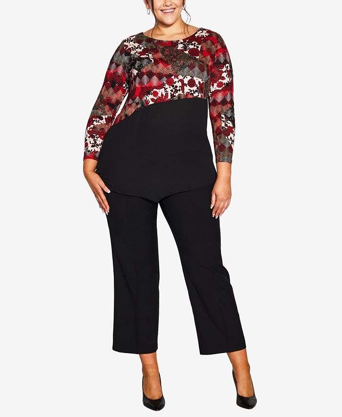 AVENUE Plus Size Carla Print Top - Macy's