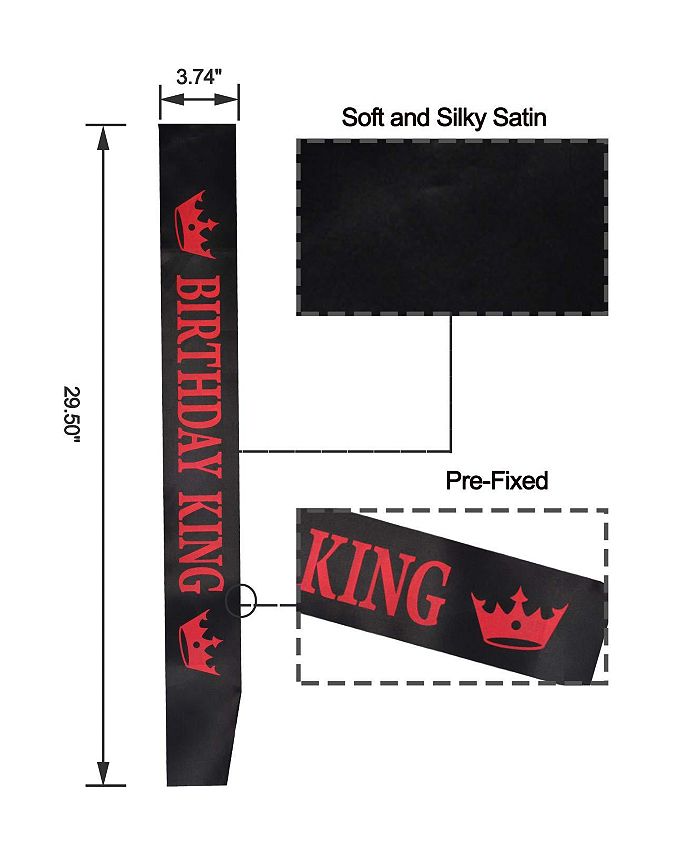 Meant2tobe Men's and Boys' Birthday King Crown Set in Royal Gold & Blue ...