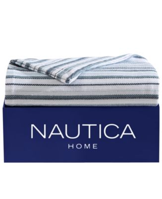 CLOSEOUT! Nautica Pembrook Yarn Dyed Cotton Reversible Blankets - Macy's