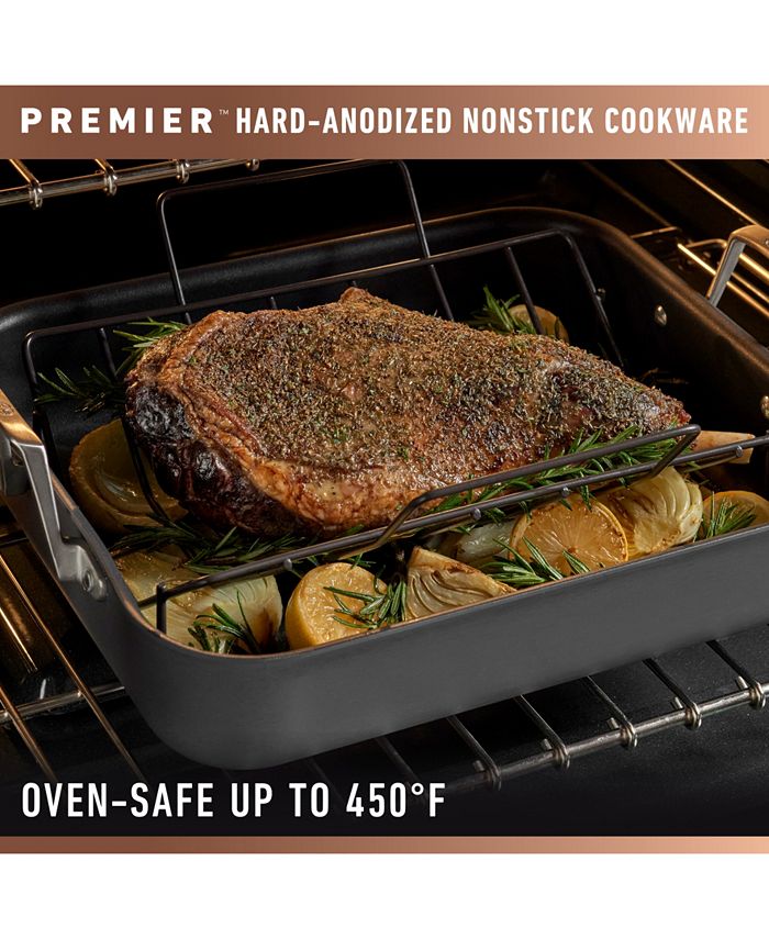 Calphalon Premier Hard-Anodized Nonstick 16" Roasting Pan with Rack ...