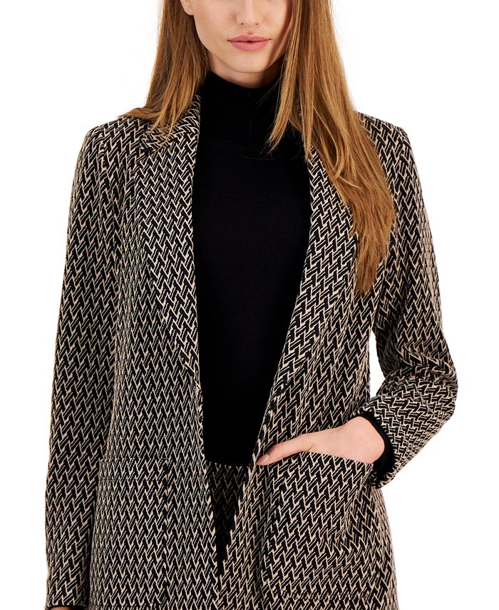Anne Klein Women's Notched Collar Open Front Blazer - Macy's