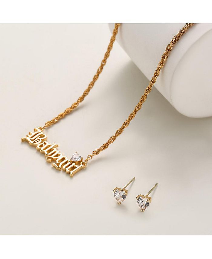 Aaliyah Babygirl Necklace And Earring Set - Macy's