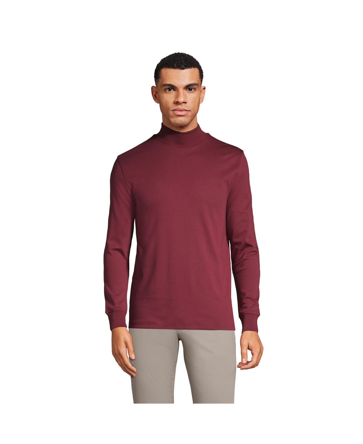 Click here for Lands End Mens Cotton Supima Mock Turtleneck - Ric... prices