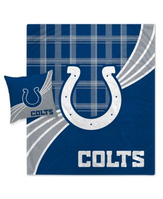 Indianapolis Colts Plaid Wave Lightweight Blanket and Pillow Combo Set ...
