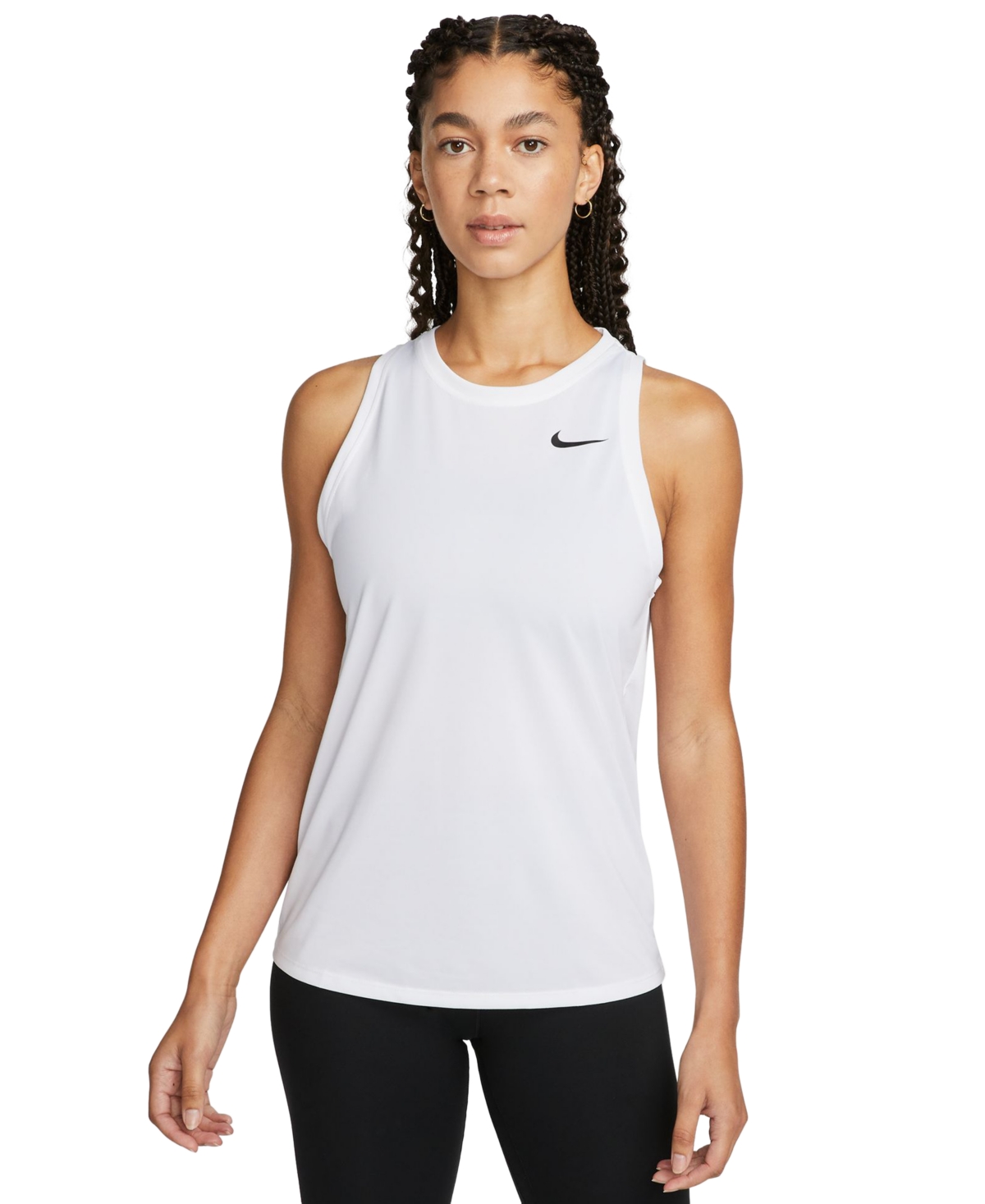 Click here for Nike Womens Dri-fit Training Tank Top - White/blac... prices