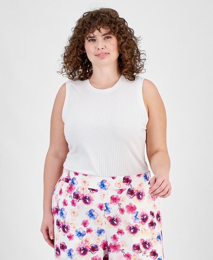 Bar Iii Plus Size Sleeveless Ribbed Tank Top Created For Macys Macys