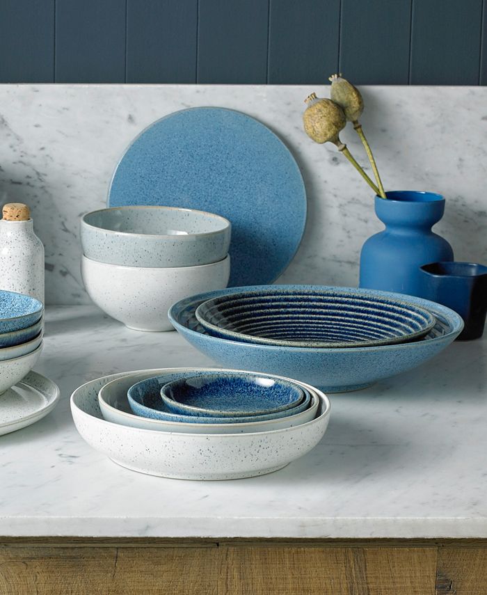 Denby Studio Blue Cobalt Medium Ridged Bowl - Macy's