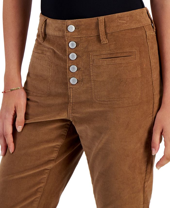 Vanilla Star Juniors' Corduroy High-Rise Button-Fly Pants - Macy's