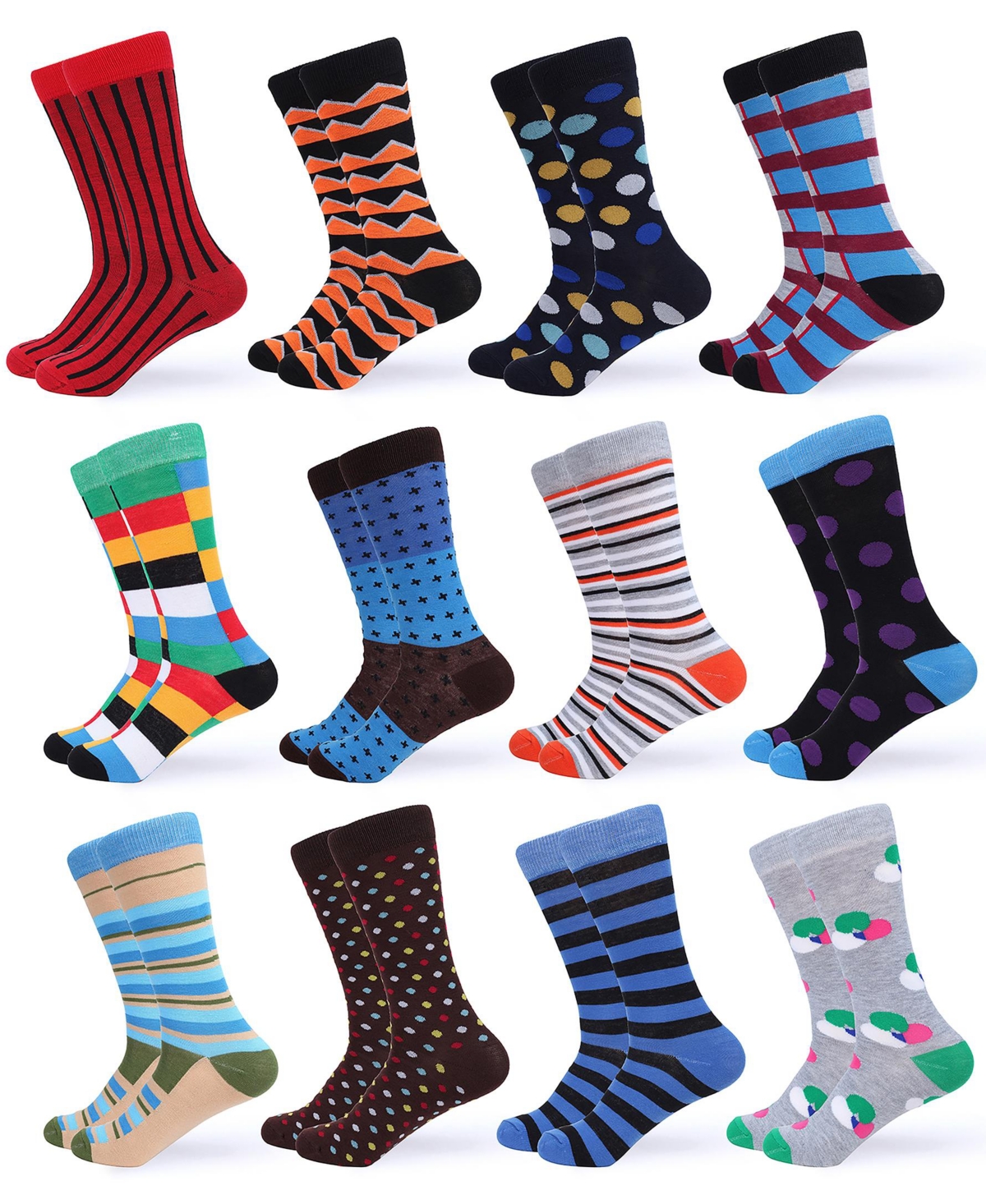 Click here for Gallery Seven Mens Swish Colorful Dress Socks 12 P... prices
