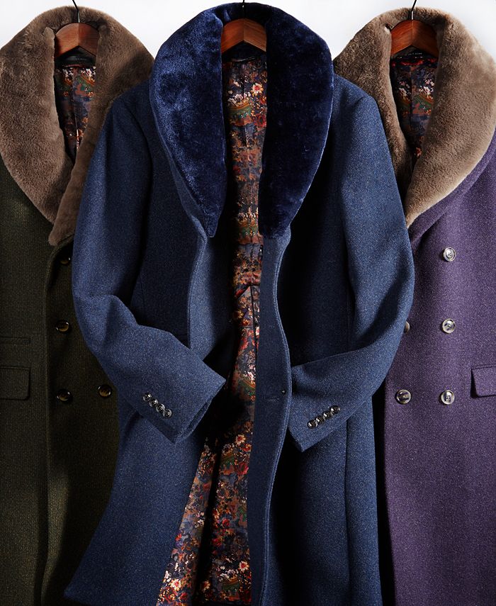 Tayion Collection Men's Classic-Fit Double-Breasted Wool Blend ...