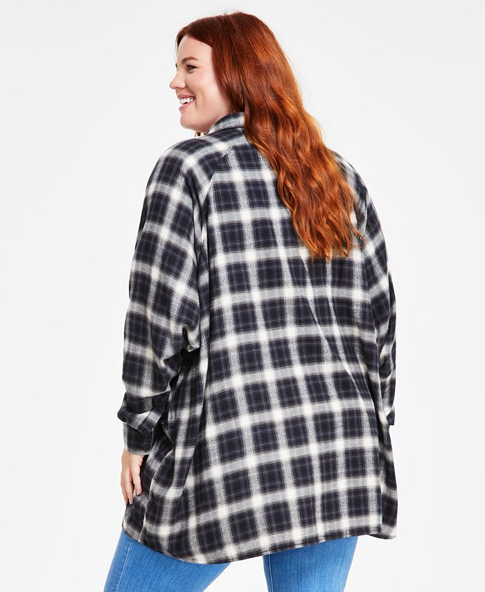 Levi's Trendy Plus Size Harrison Plaid Button-Down Raglan Shirt - Macy's