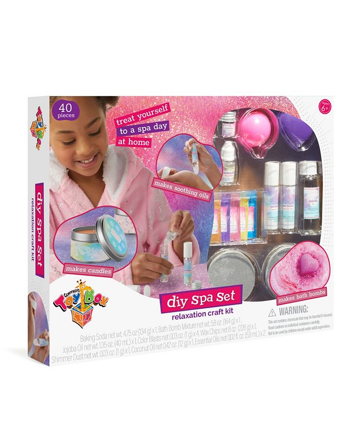Geoffrey's Toy Box DIY Spa Set Relaxation 39 Pieces Craft Kit, Created ...