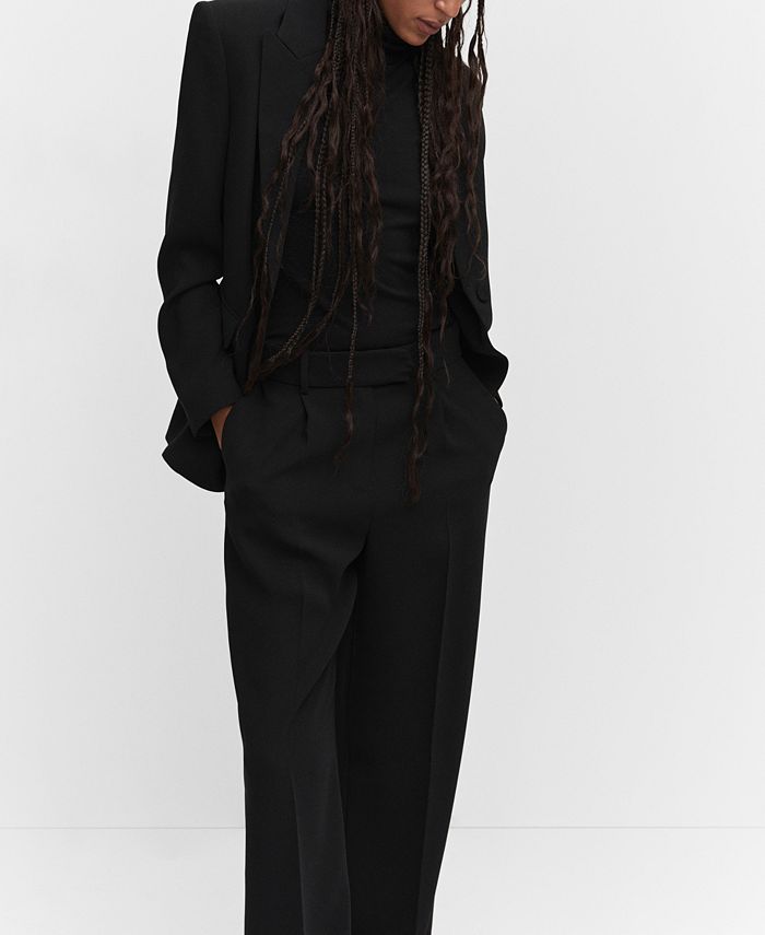 MANGO Women's Wideleg Pleated Pants - Macy's