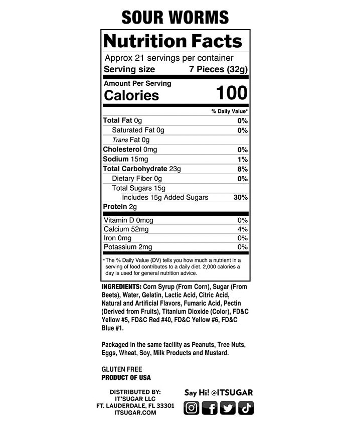IT'SUGAR Sour Worms Cereal Gift Box, 24 oz - Macy's
