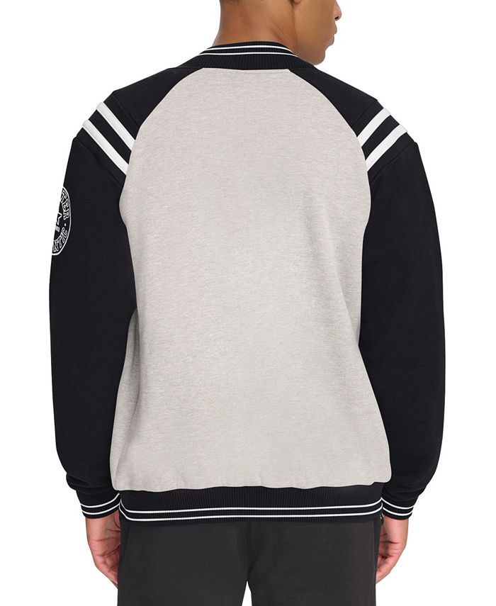 Starter Men's Classic-Fit Colorblocked Fleece Varsity Bomber Jacket ...