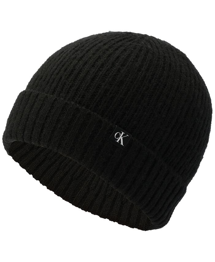 Calvin Klein Men's Luxe Ribbed Cuff Hat - Macy's