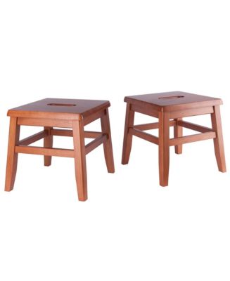Offex Kaya 2 Piece Set Conductor Stool, Teak - Macy's