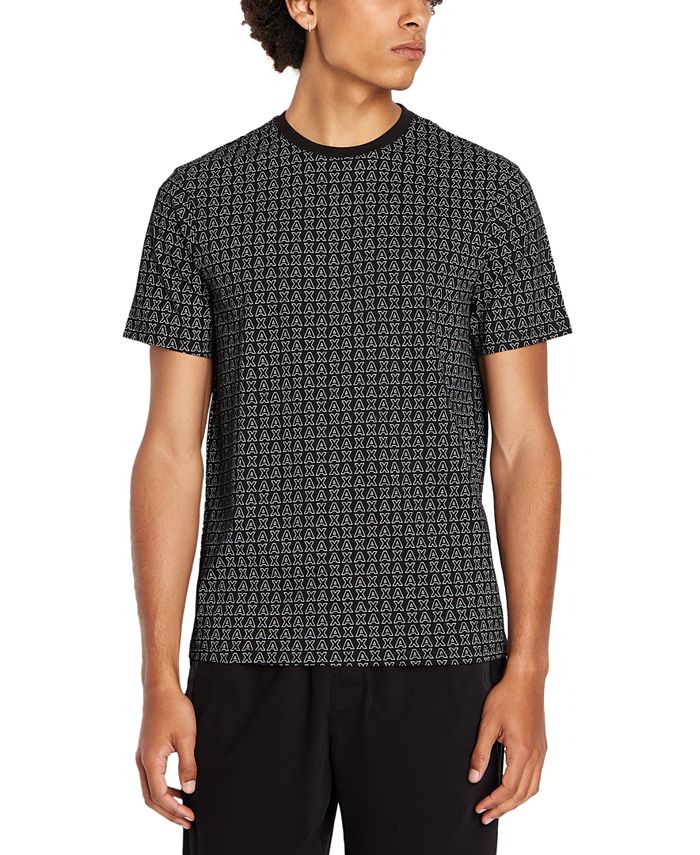 A|X Armani Exchange Men's Classic Fit Allover Logo Print T-Shirt - Macy's