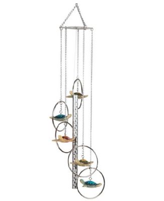 FC Design 24" Long 5-Ring Polyresin Sea Turtle Wind Chime Home Decor ...