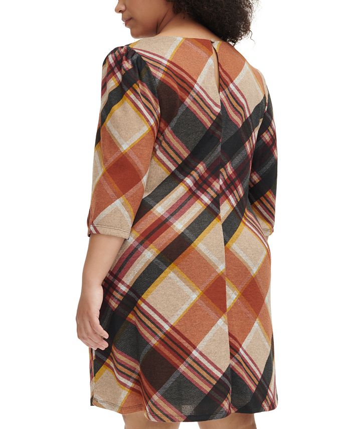 Jessica Howard Plus Size Plaid A-Line Dress - Macy's
