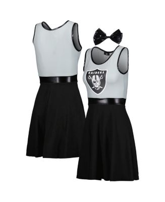 Women's Black, Silver Las Vegas Raiders Game Day Costume Dress Set - Macy's
