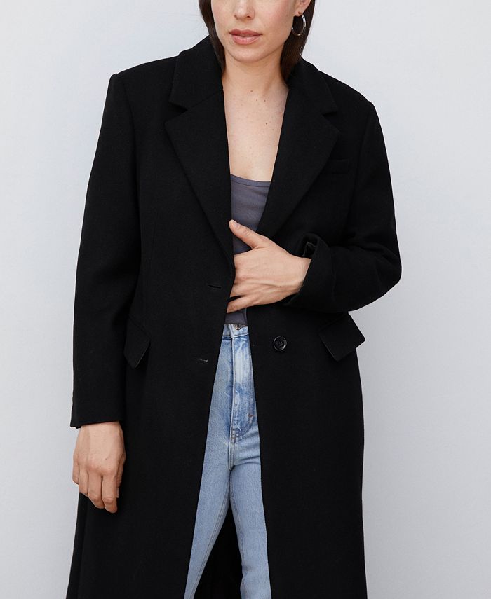 MANGO Women's Wool-Blend Overcoat - Macy's