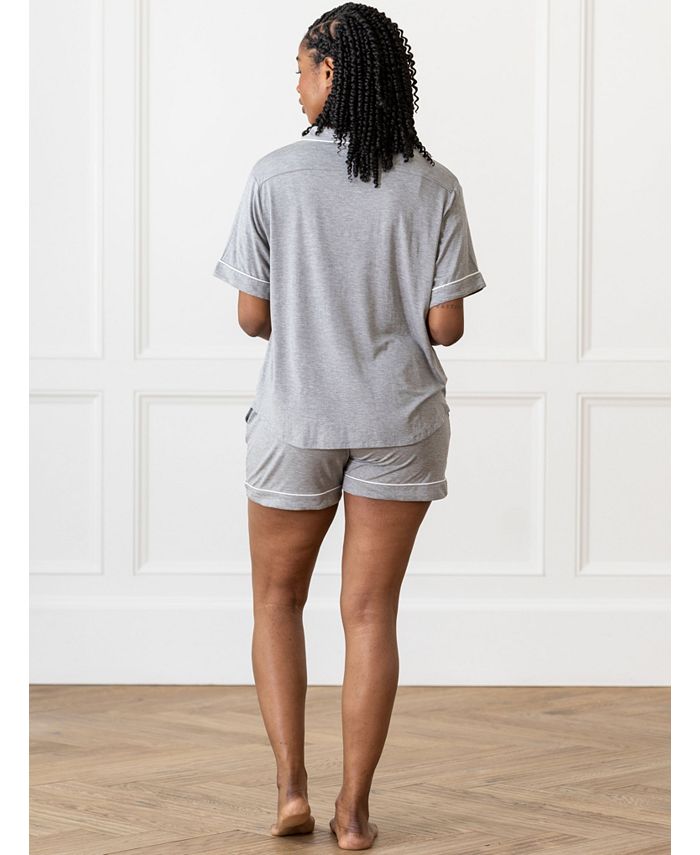 Cozy Earth Women's Short Sleeve Stretch-Knit Viscose from Bamboo Pajama ...