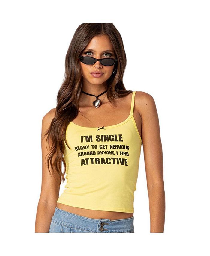 Edikted Women's I'm Single tank top - Macy's