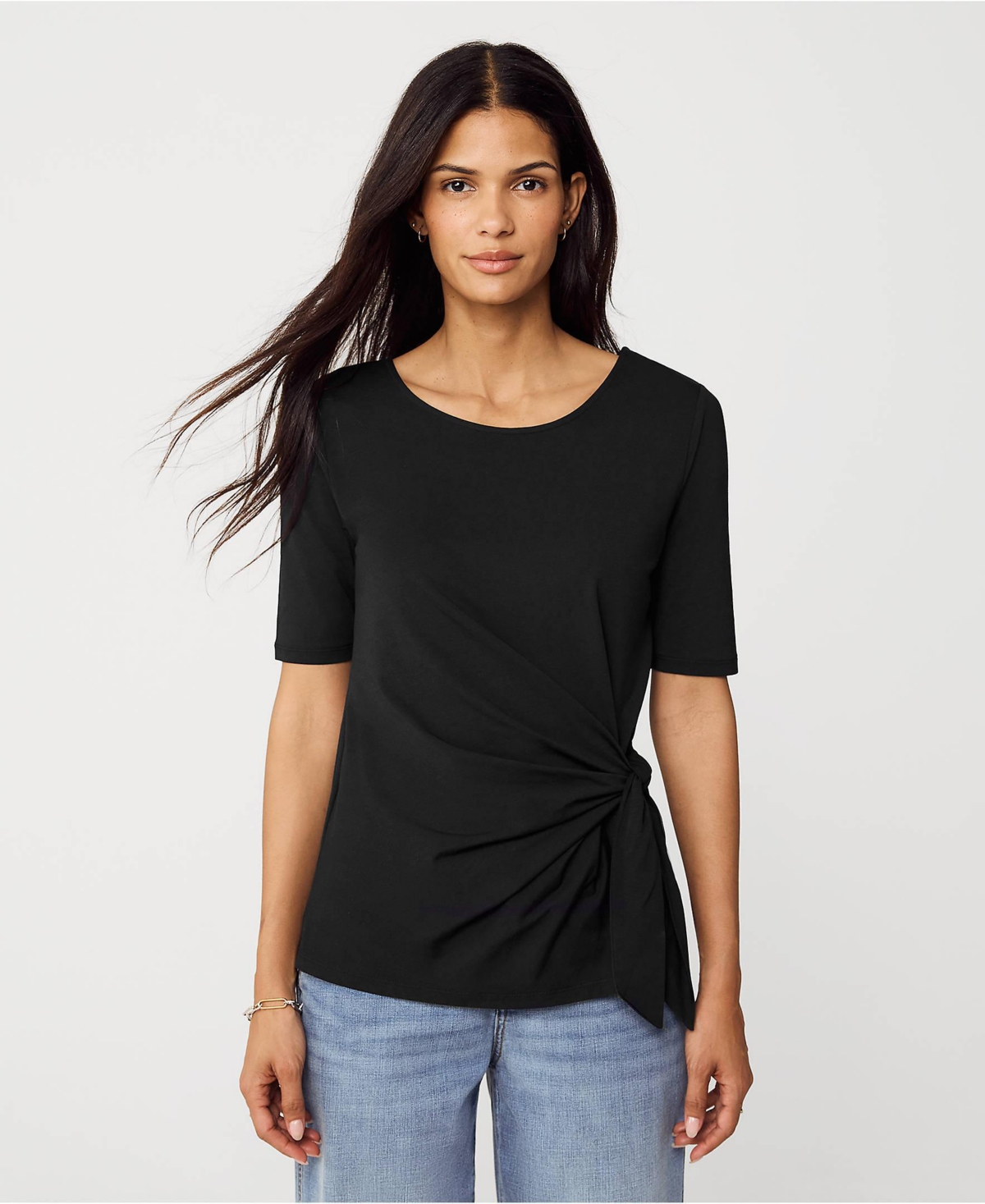 Click here for Lands End Womens Lightweight Jersey Tie Front Top... prices