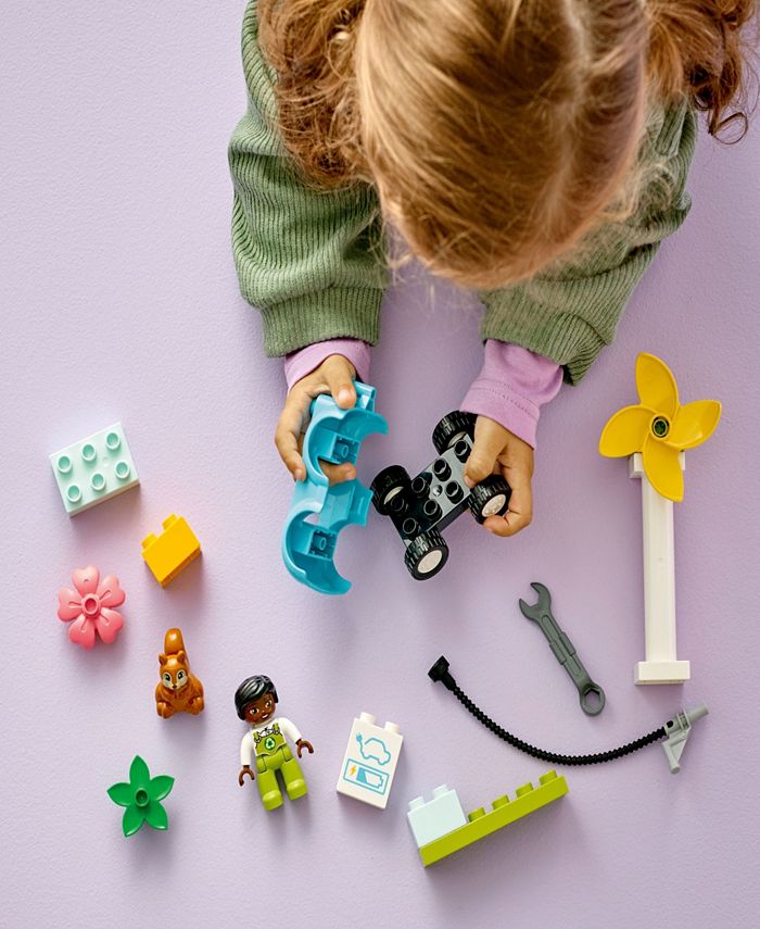 LEGO® DUPLO Town 10985 Wind Turbine and Electric Car Toy STEM Building ...