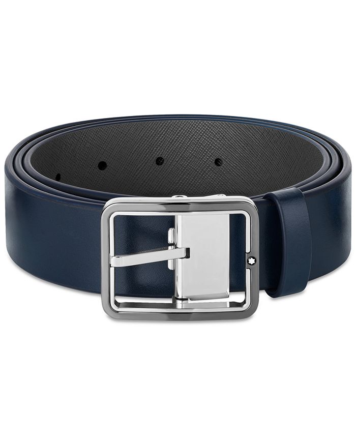 Montblanc Rectangular Buckle Reversible Leather Belt - Macy's