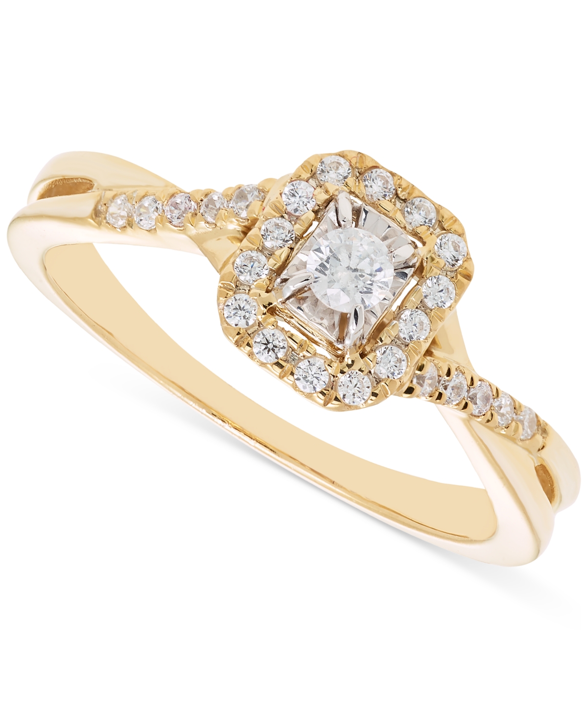 Click here for Diamond Halo Twist Engagement Ring (1/4 ct. t.w.)... prices