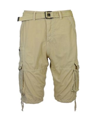 Blu Rock Men's Vintage-Like Cotton Cargo Belted Shorts - Macy's
