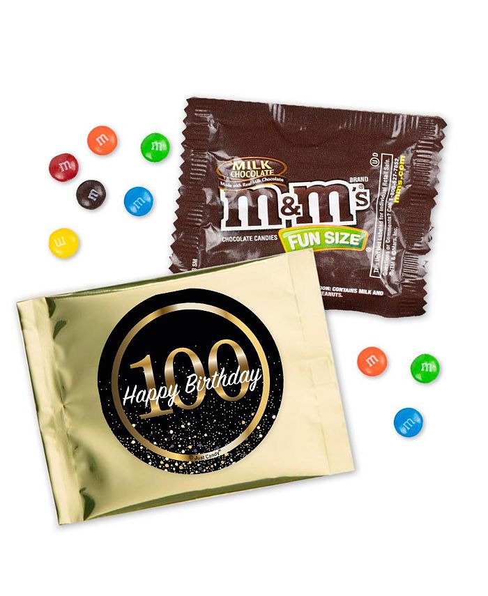 Just Candy 12 Pcs 100th Birthday Candy M&M's Party Favor Packs - Milk ...