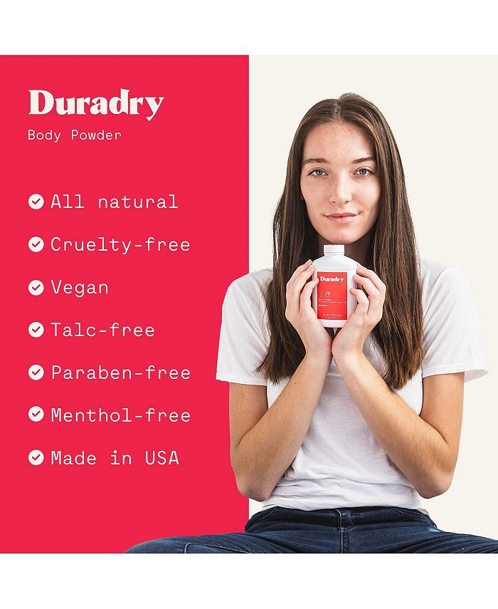 Duradry Body Powder - Sweat Defense & Odor Control, Sweat Absorbing ...