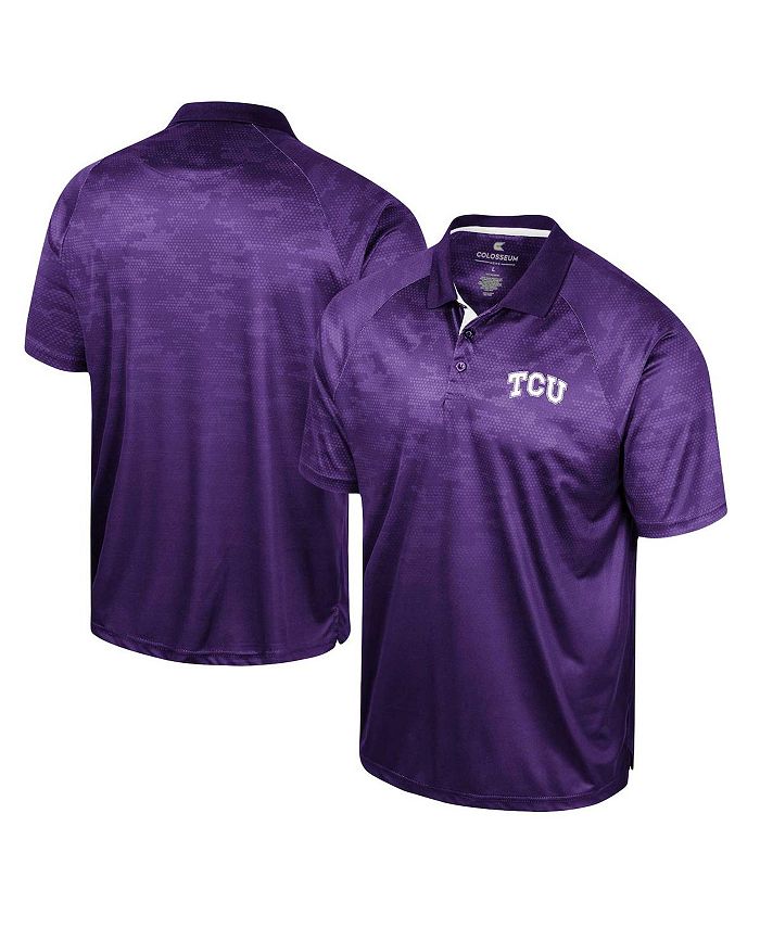 Colosseum Men's Purple TCU Horned Frogs Honeycomb Raglan Polo Shirt ...