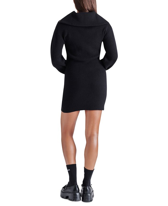 Steve Madden Women's Rowena Long-Sleeve Ribbed Sweater Dress - Macy's