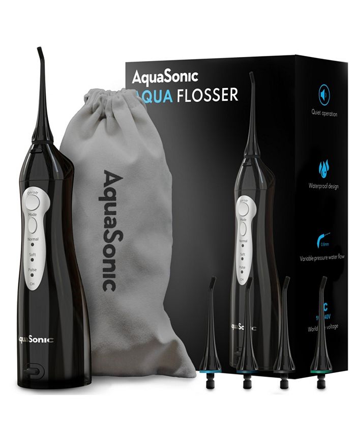 Aquasonic Aqua Flosser - Professional Rechargeable Water Flosser with 4 ...