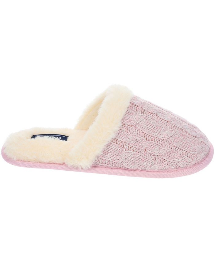 IZOD Women's Cable Knit Lip Sole Scuff Slipper - Macy's